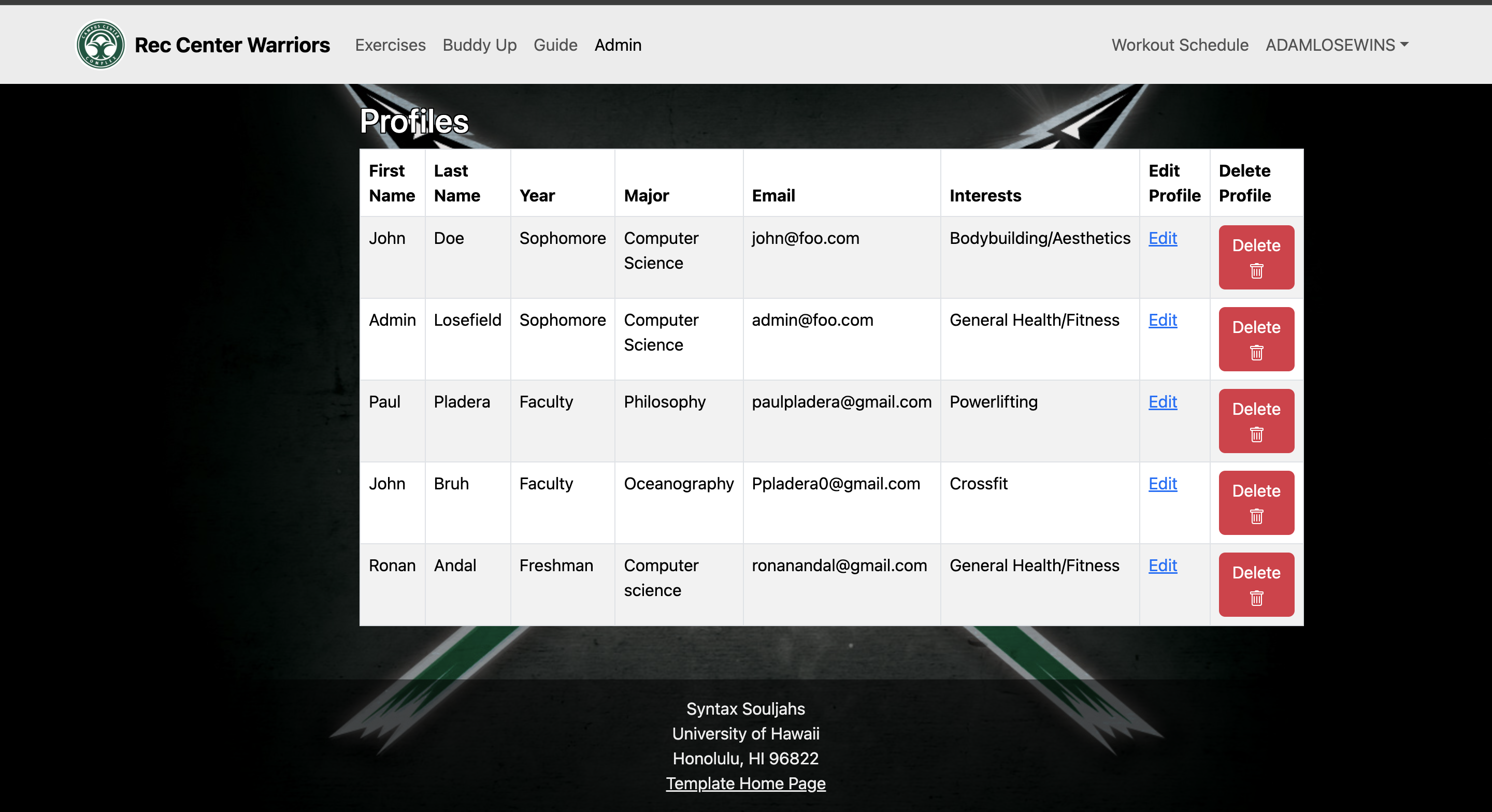 Rec Center Warriors | RecCenter Warriors